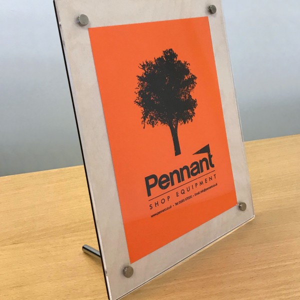 Angled Sign Holder with Acrylic - Portrait